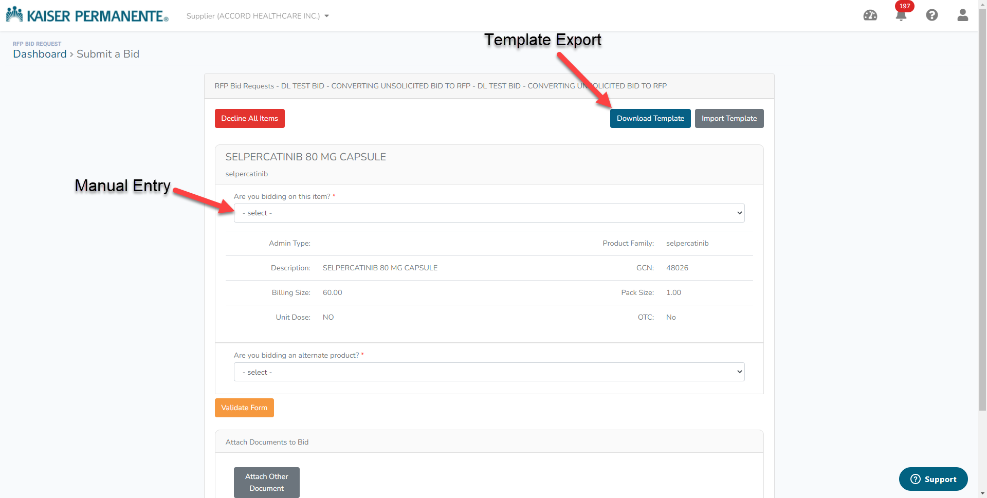 How to Submit a Response to a Regular Bid – KP Bid Connect