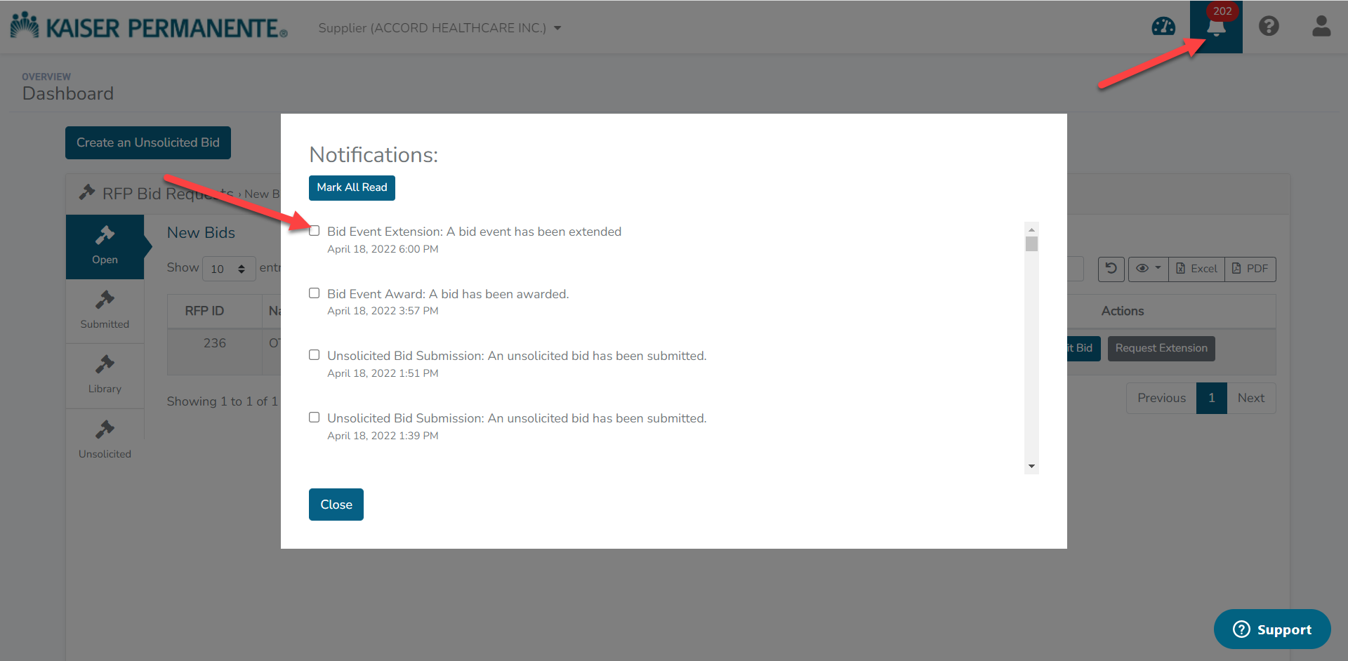 How to Request a Bid Extension – KP Bid Connect